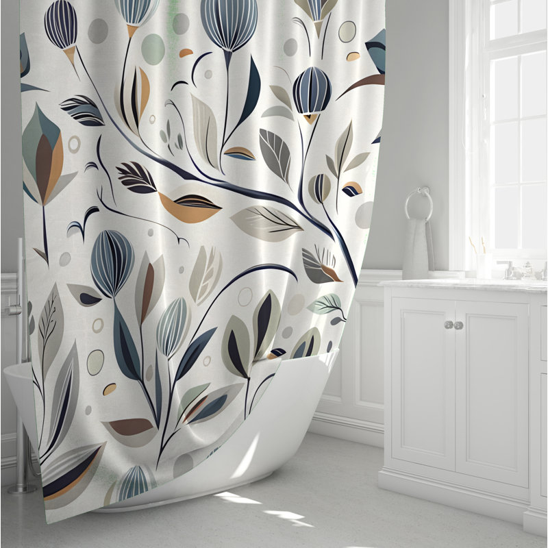 East Urban Home Ayrshire Floral Shower Curtain "& Reviews" | Wayfair